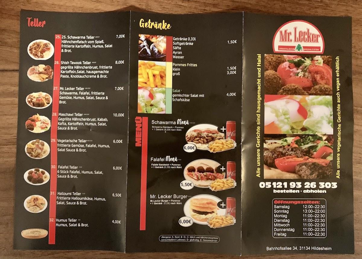 Speisekarte von Mr. Lecker, orientalische Spezialitäten restaurant ...