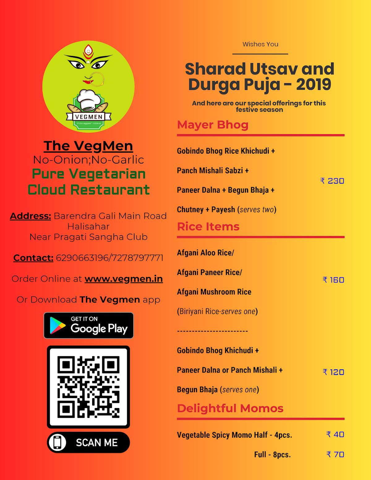 Menu at The Veg Mens - Pure Vegetarian Foods Lunch and Dinner Home ...