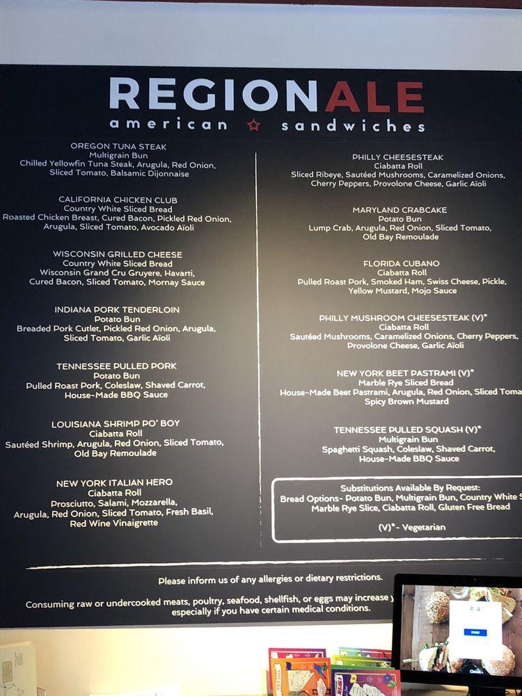 Menu at RegionAle pub & bar, Ellicott City, Richards Valley Rd