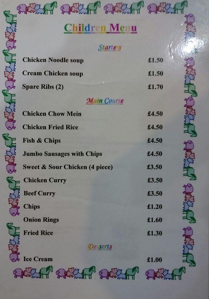 Menu at Po King Restaurant, Maybole