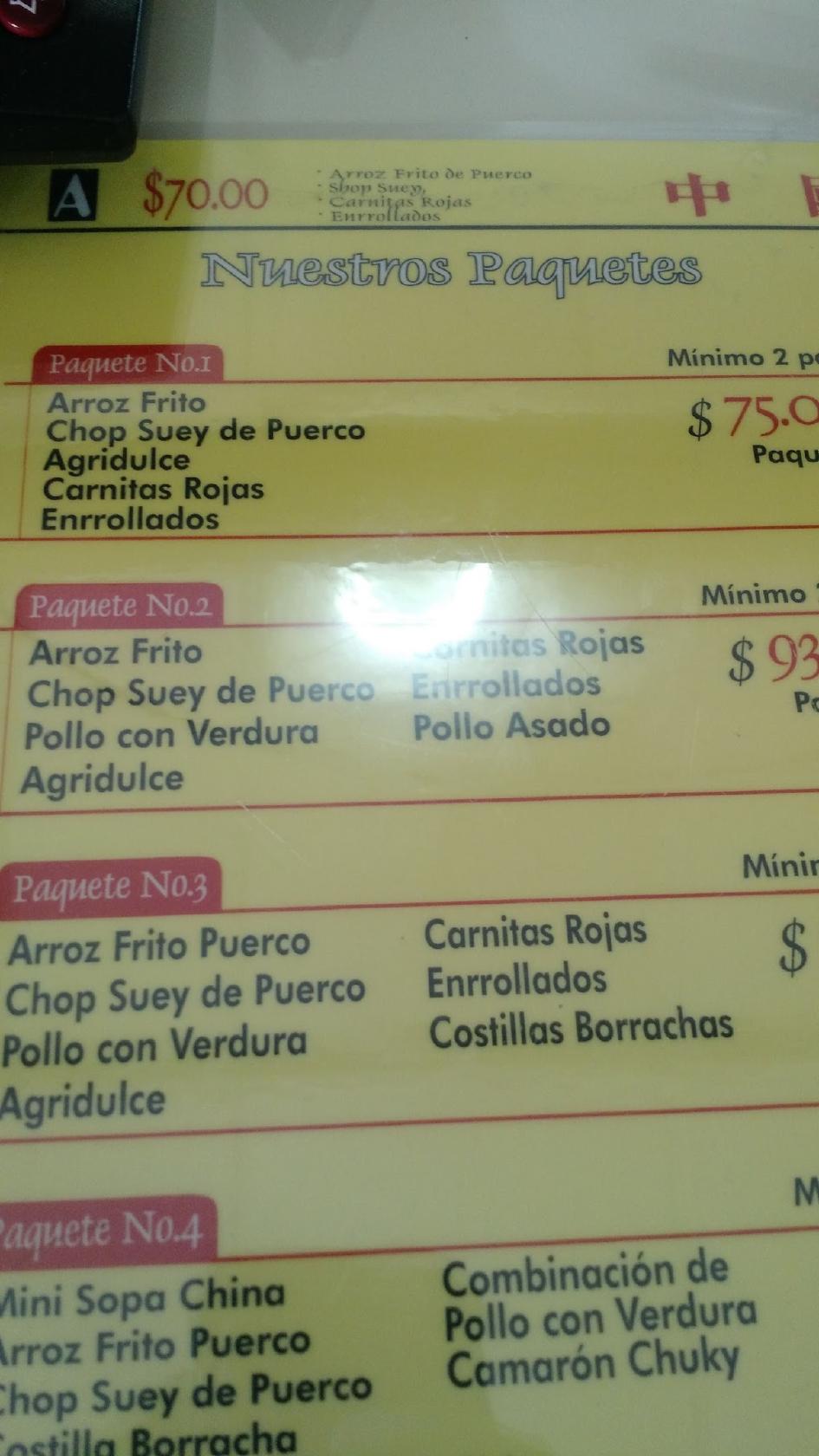 Menu at Restaurant Ángel, Hermosillo