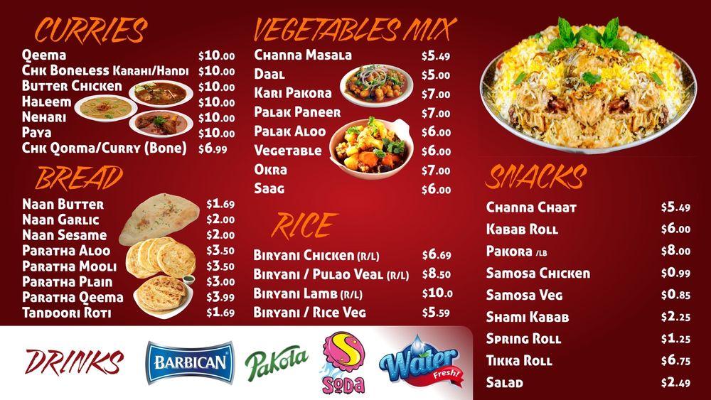 Menu at BIRYANI BOYZ restaurant, Milton