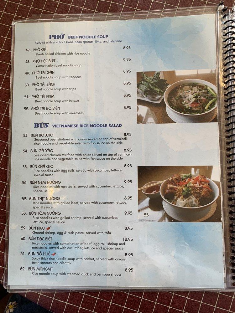 Menu at Hoa Bien Restaurant, Saint Paul
