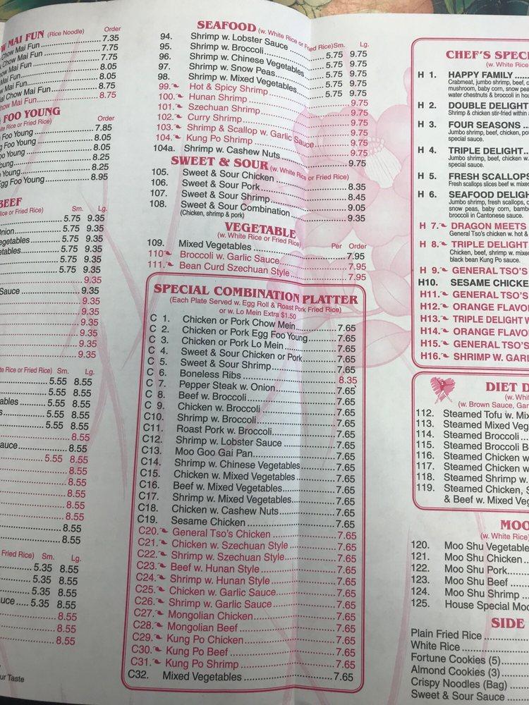 Menu at Jiang Yuan restaurant, Enid