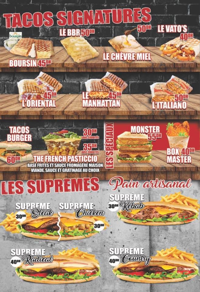 Menu au Tacos Only restaurant, Mohammedia, n°2