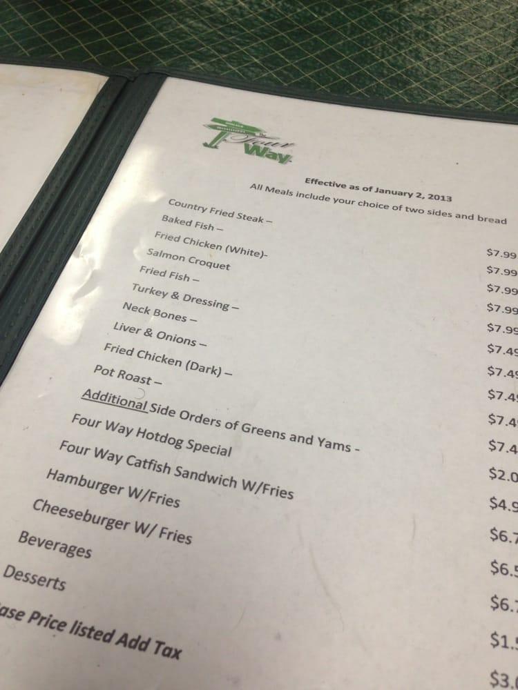 Menu at The Four Way Soul Food Restaurant, Memphis