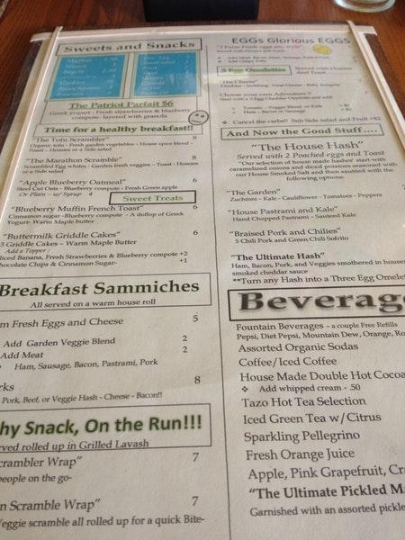 Menu at Pickle Jar Kitchen cafe, Falmouth