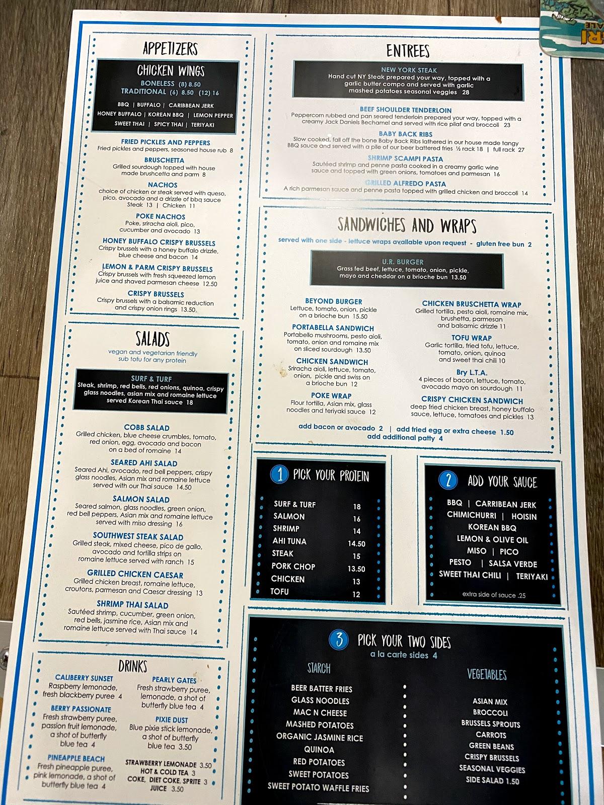 Menu at The Upper Room Kitchen restaurant, Tracy
