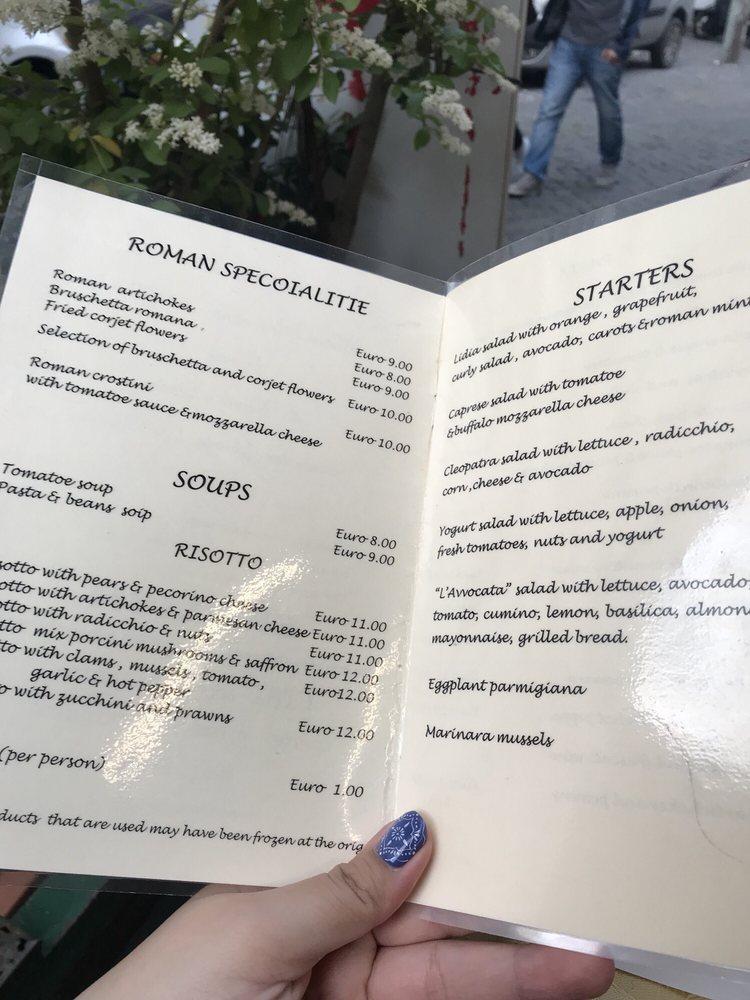 Menu da Al Cardello ristorante, Roma, Via del Cardello