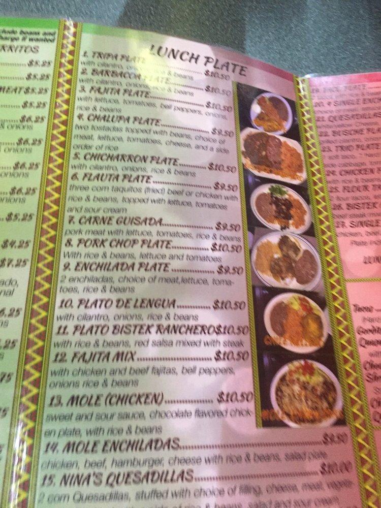 Menu at Gutierrez Family Restaurant, Wichita Falls