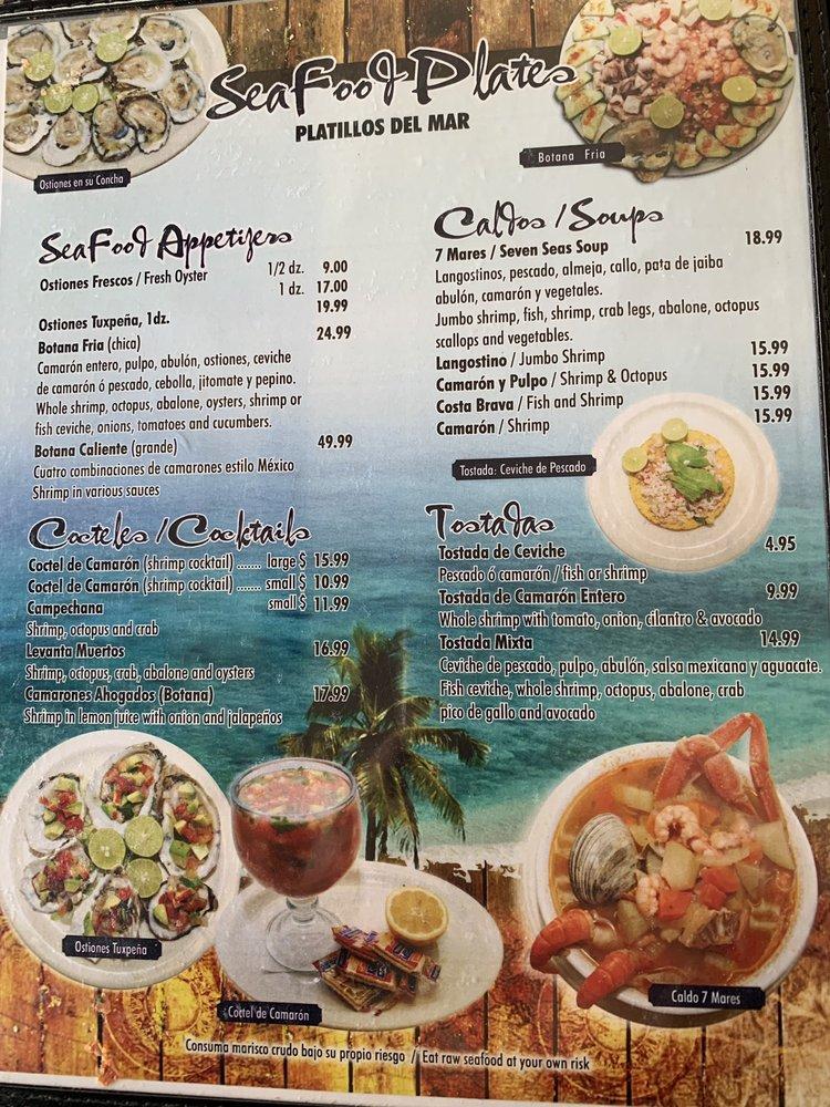 Menu at Las Playas Restaurant, Visalia