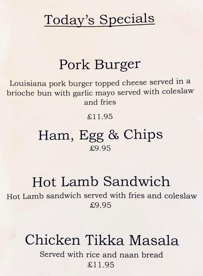 Menu at Manor House Hotel, Pub & Restaurant, Haltwhistle