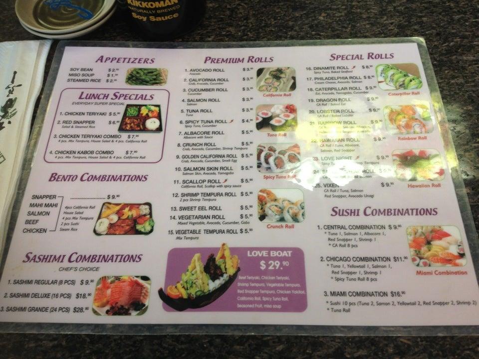 Menu at Sushi & Teri restaurant, Los Angeles, 116 Japanese Village ...