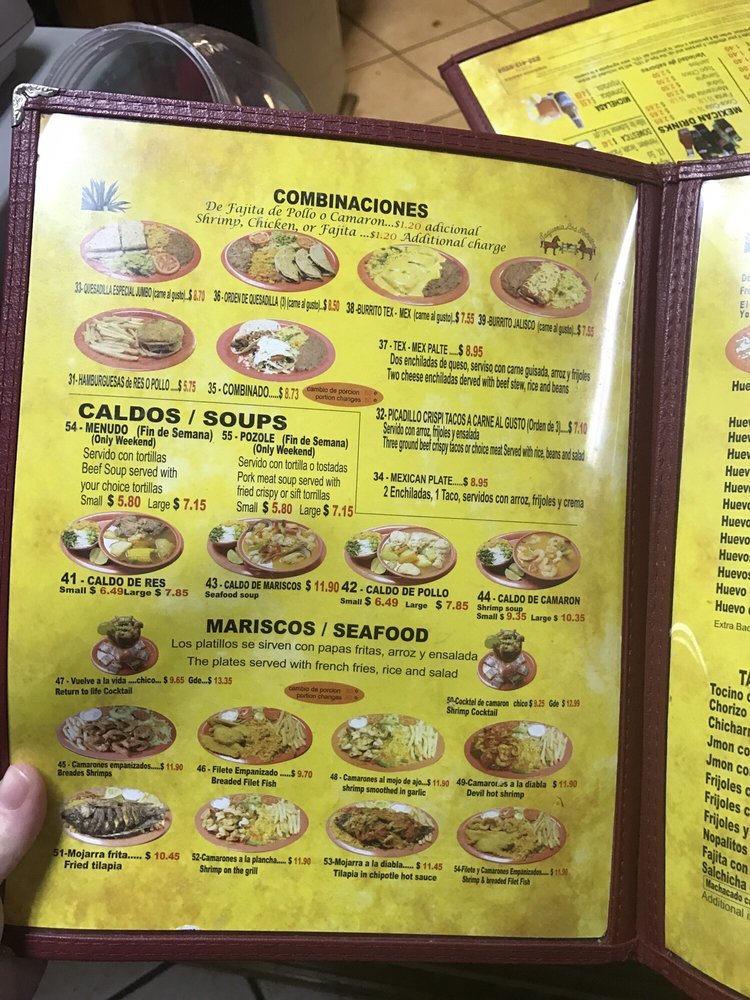 Menu at Taqueria Los Potrillos restaurant, Houston, S Post Oak Rd #4