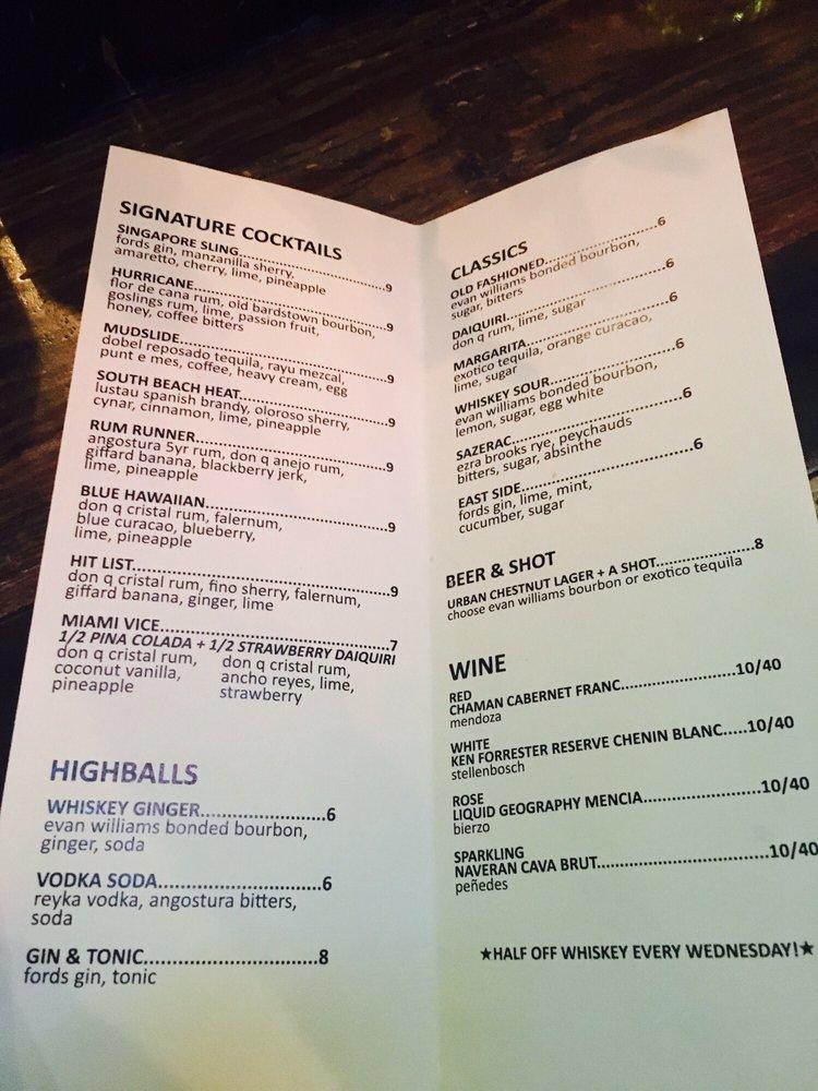 Menu at Thunderbird pub & bar, Indianapolis