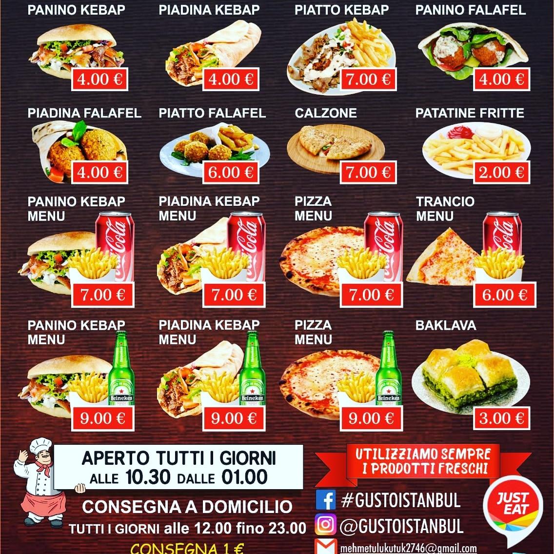 Menu da Turkish Kebap Gusto Istanbul ristorante, Savona