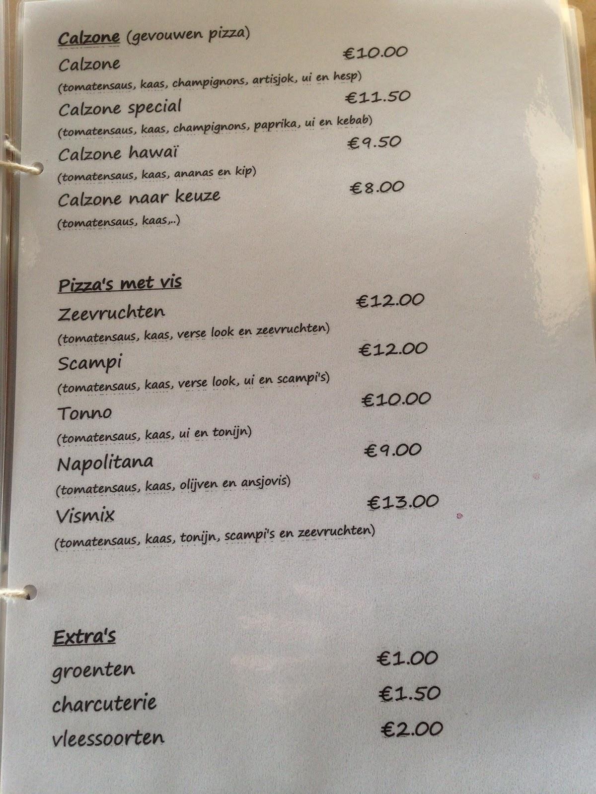 Menu at Elit, Leopoldsburg
