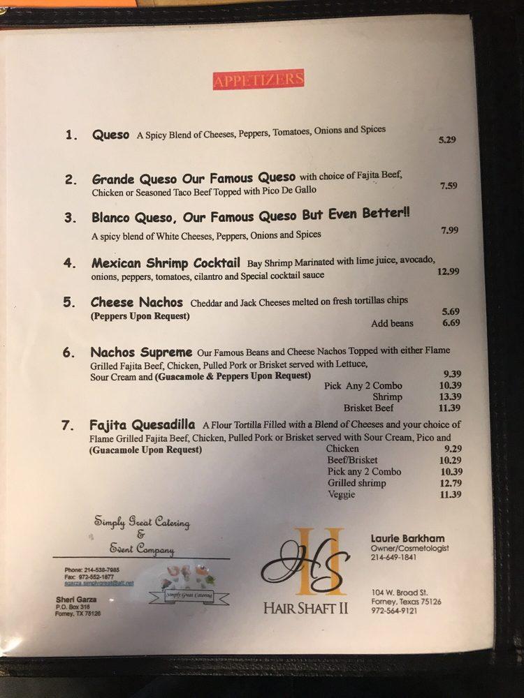 Menu at Madres Cocina restaurant, Forney