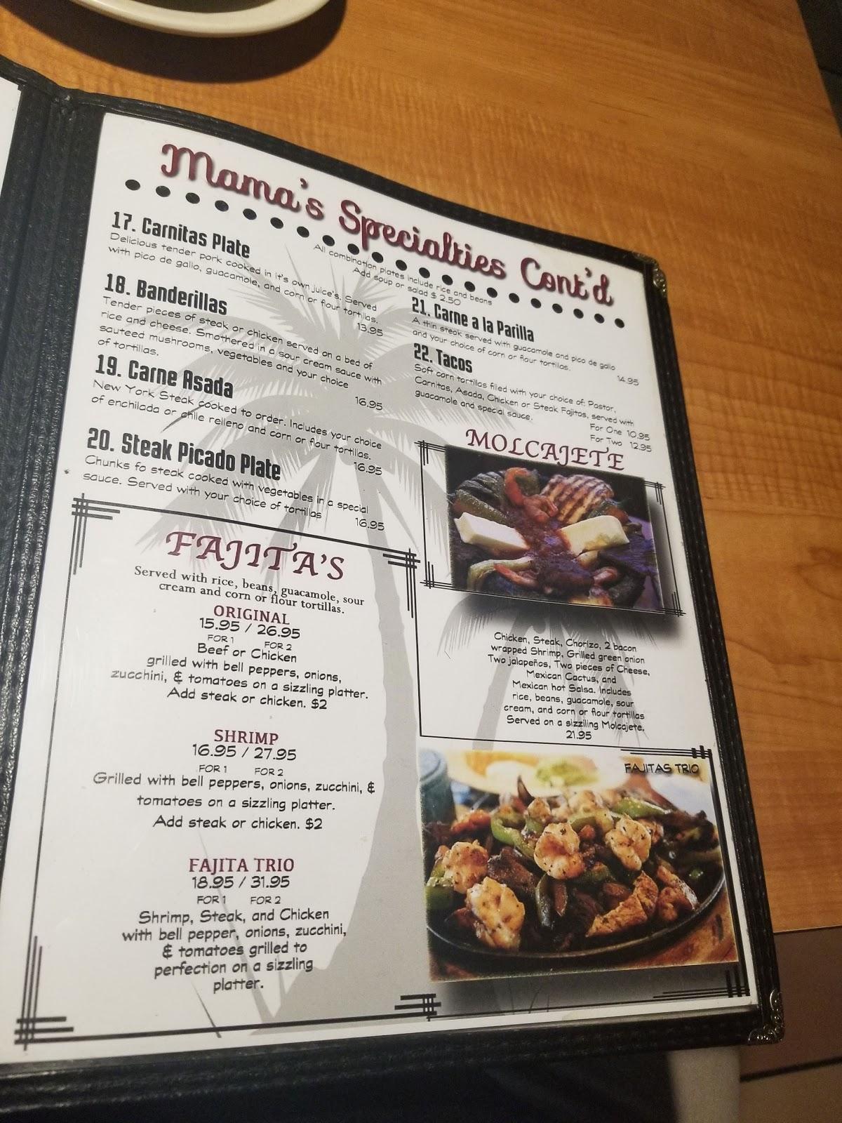 Menu at Mama Maria's Grill pub & bar, Phelan, 4204 Phelan Rd