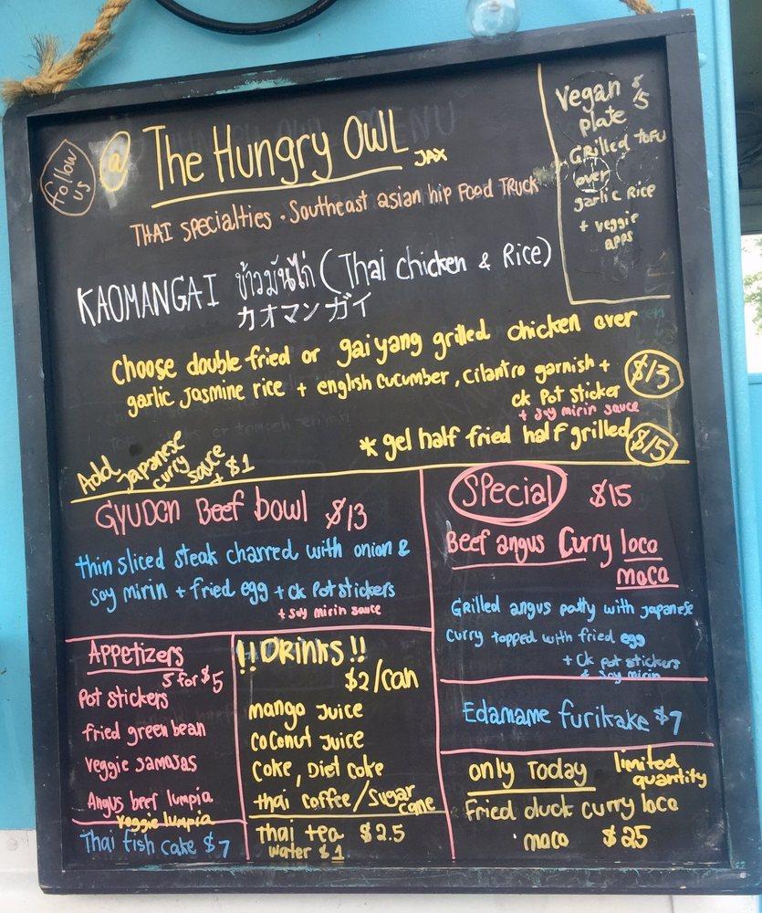 Menu at The Hungry Owl, Jacksonville