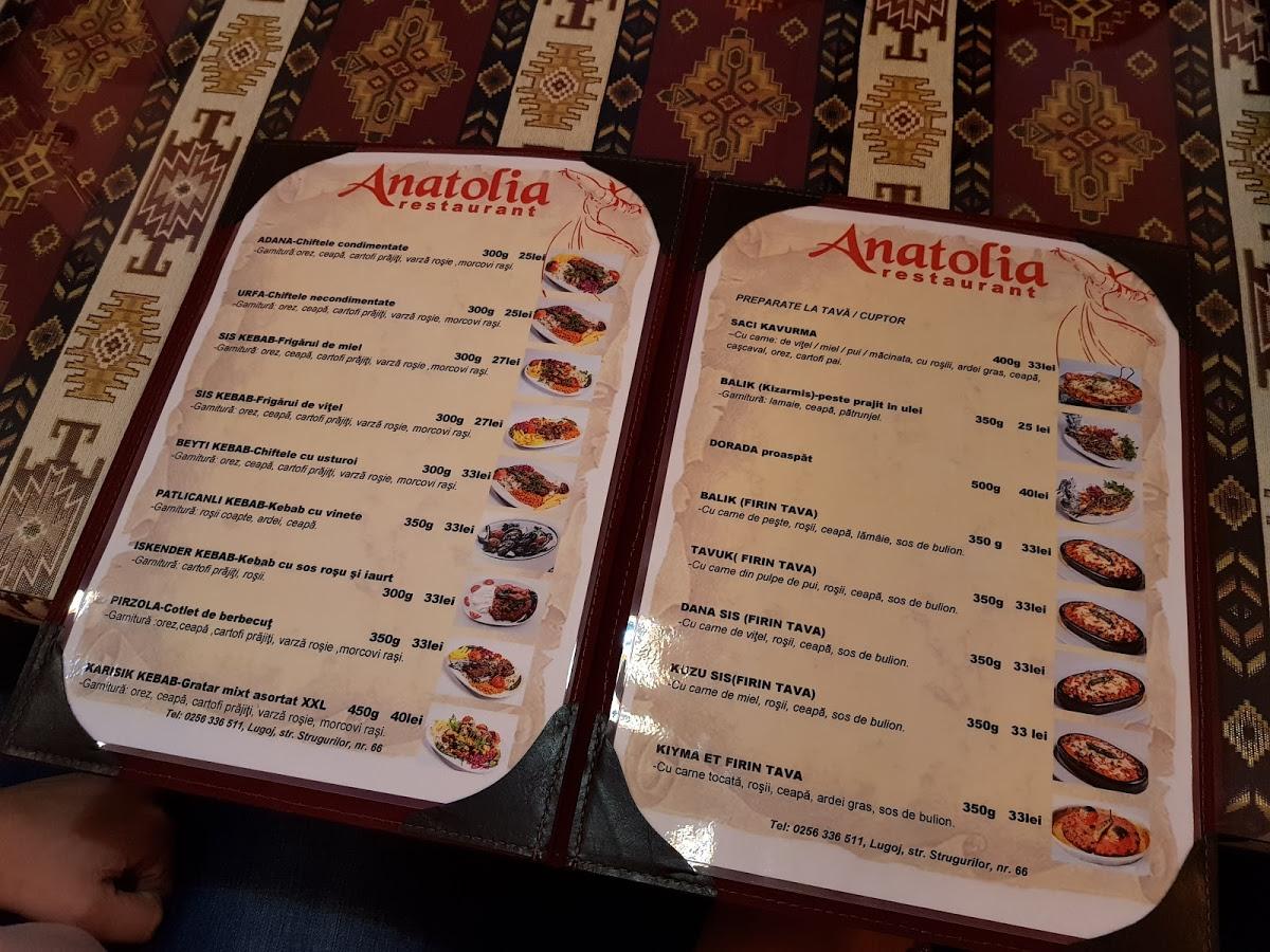 Menu at Anatolia Restaurant Turcesc, Lugoj