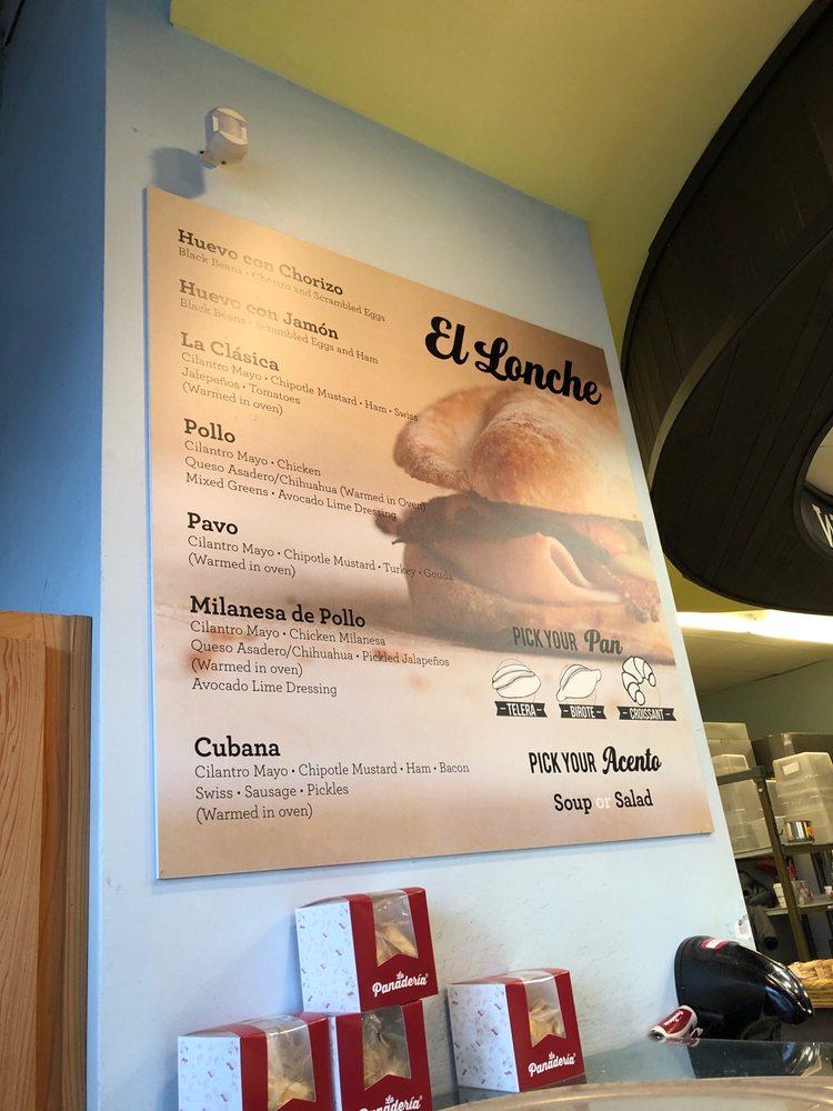 Menu at La Panadería Bakery Café, San Antonio, Broadway