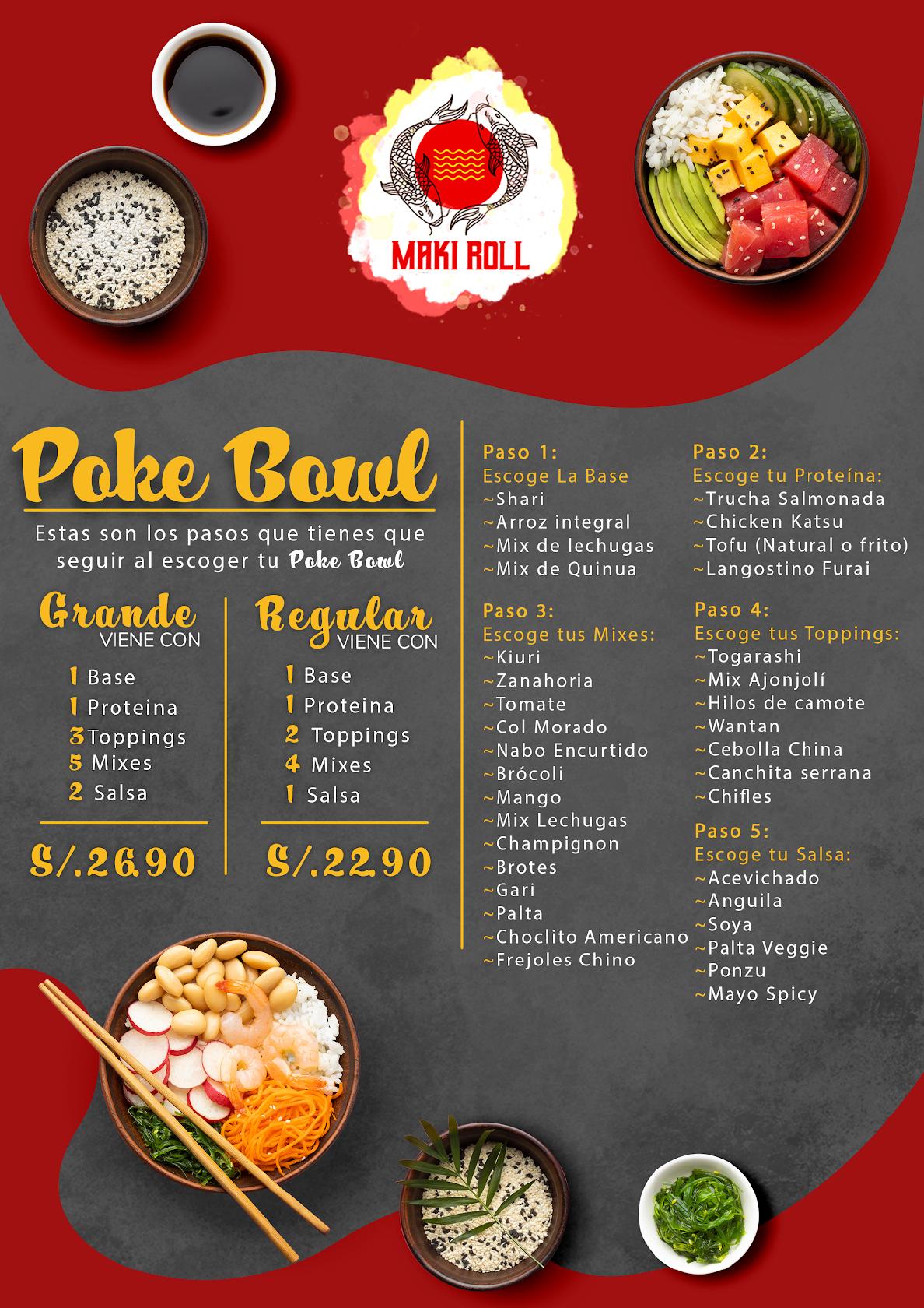 Carta de Makit Roll Sushi Bar, San Juan de Lurigancho