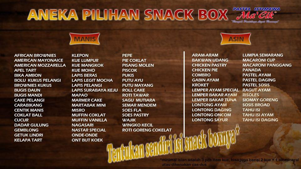 Menu at Pastel Istimewa Ma'cik, Jakarta, Jl.Boulevard Kelapa Gading
