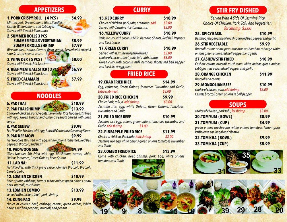 Menu at THAI WOK-IN & GO restaurant, Dallas, Marsh Ln