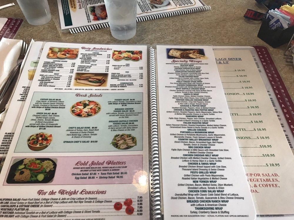 Menu at Village Diner restaurant, Saugerties, 140 Main St