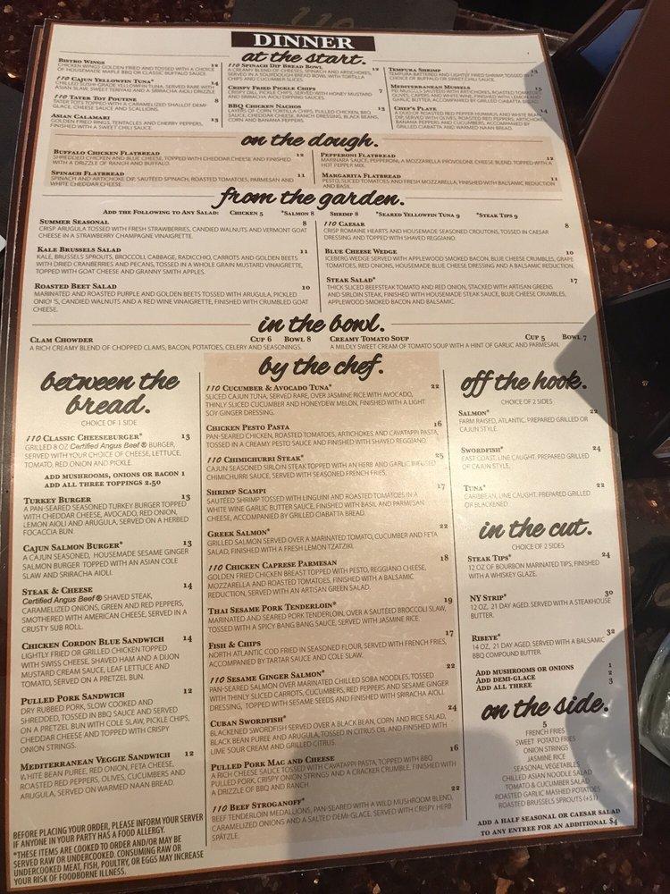 Menu at 110 Grill Haverhill pub & bar, Haverhill