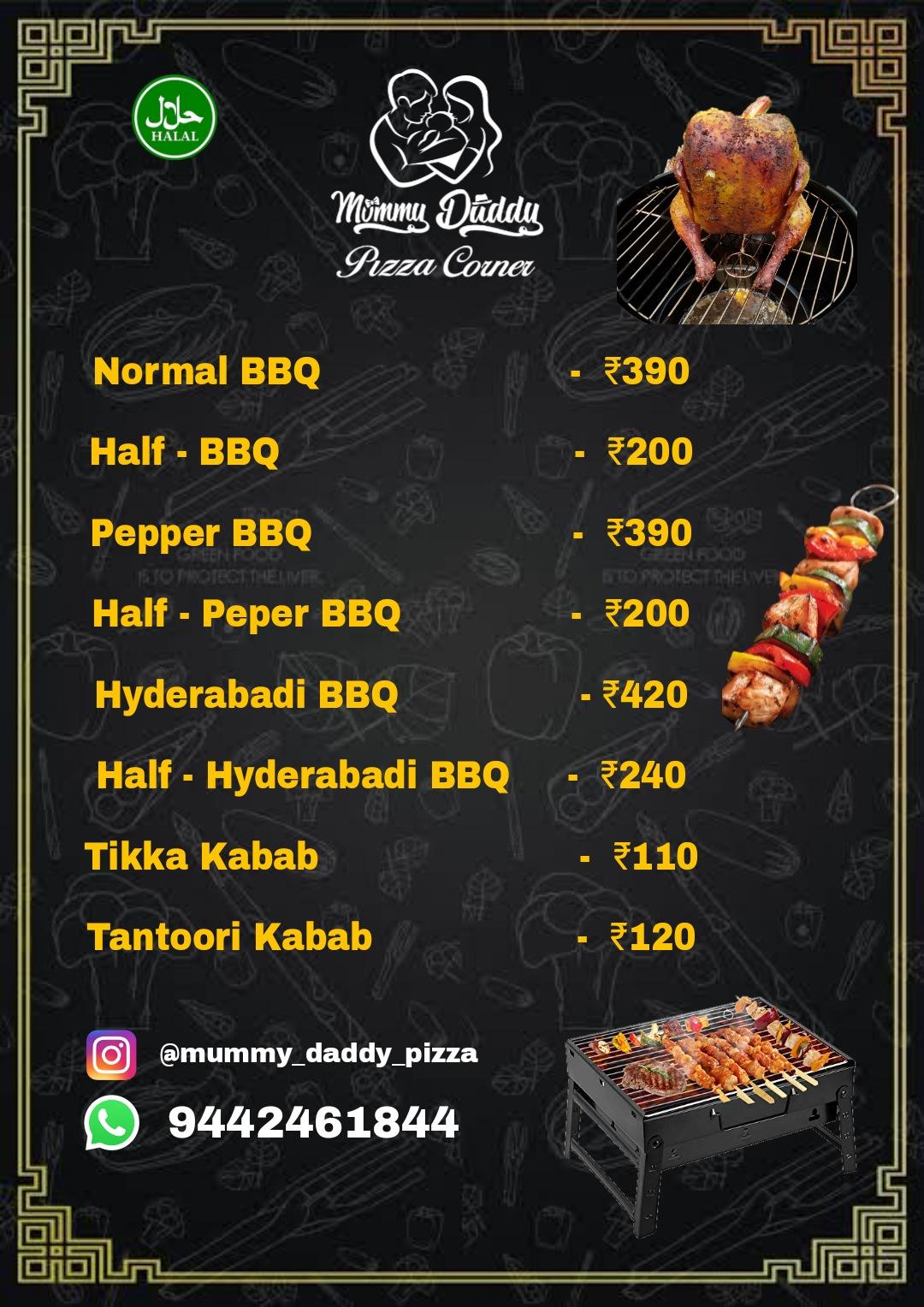 Menu at Mummy Daddy pizza corner, Alangulam