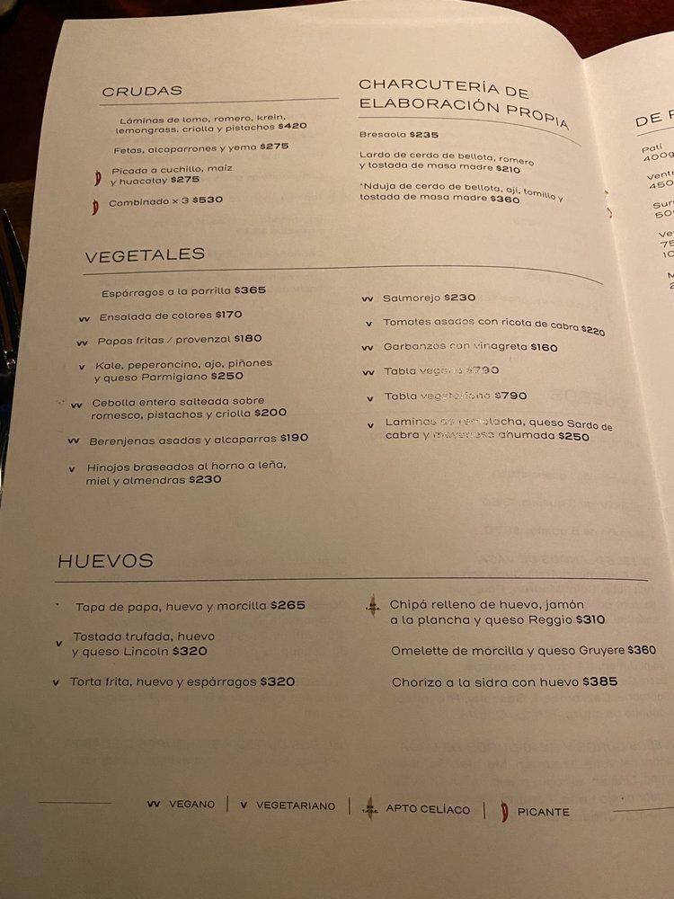 Carta de parrilla Anchoita, Buenos Aires