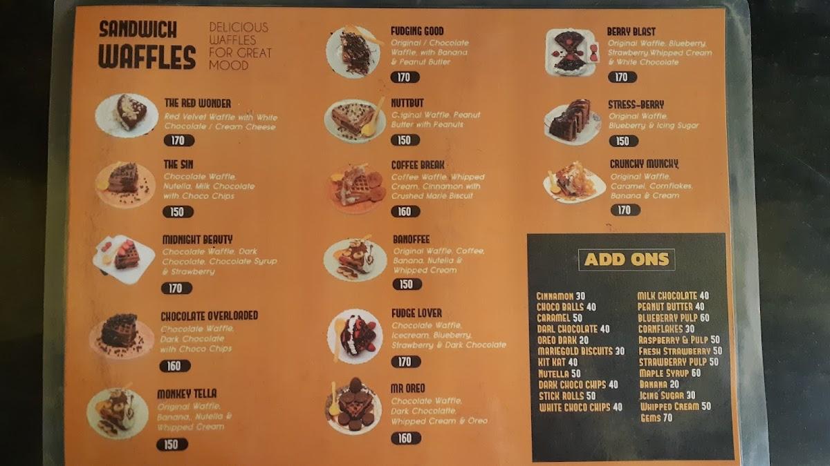 Menu at Belgian Waffle Factory, Bengaluru, 350