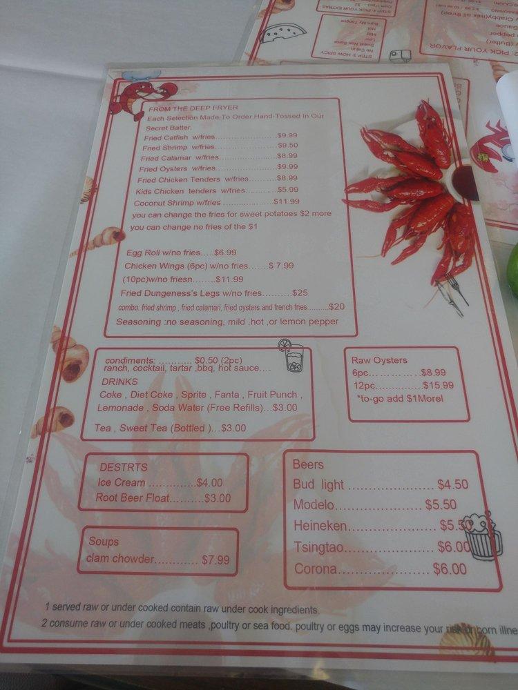Menu at Crabby Crabby restaurant, San Leandro