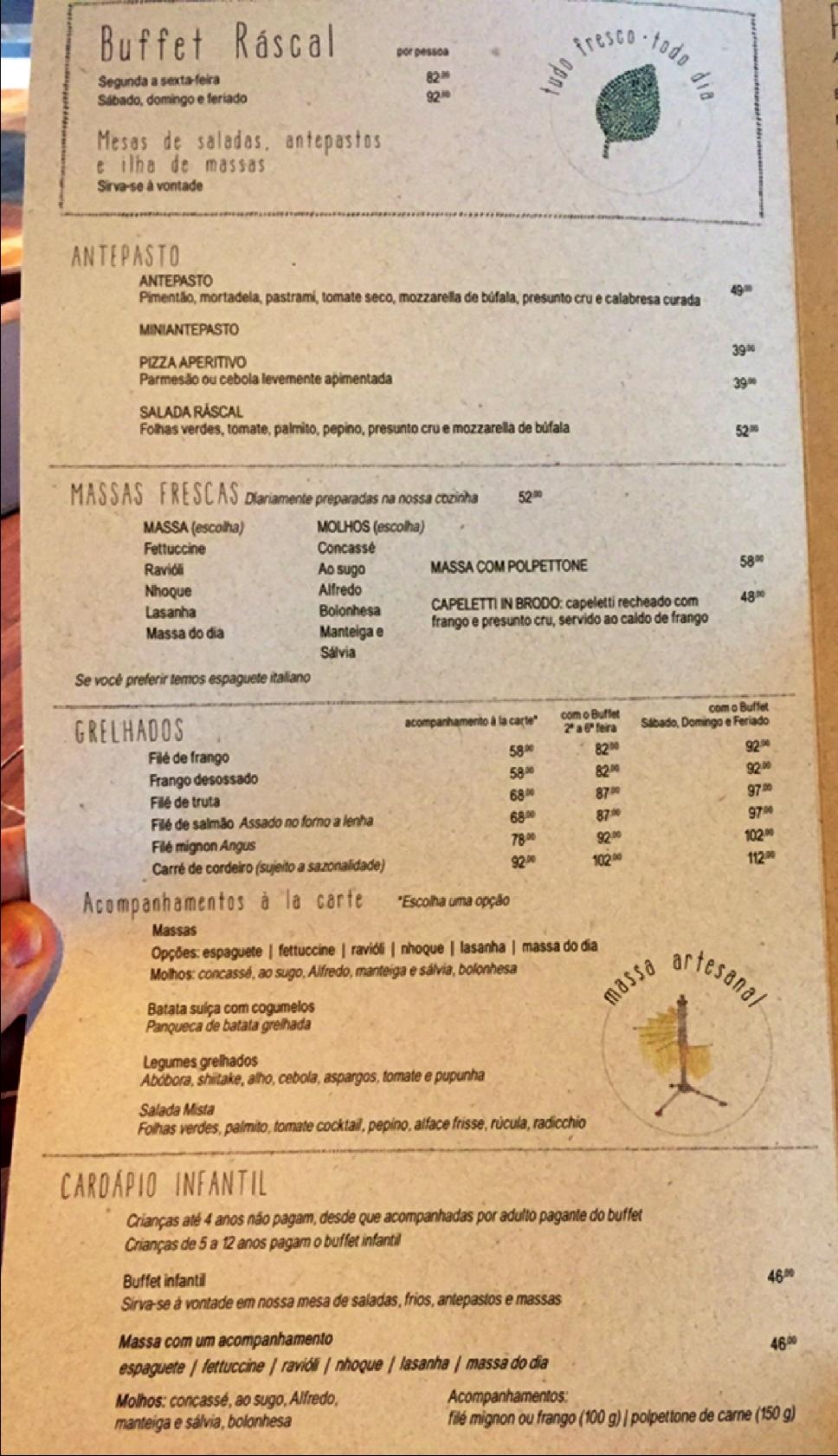 Menu em Ráscal Itaim restaurante, São Paulo, Rua Lepoldo Couto de Magalhães