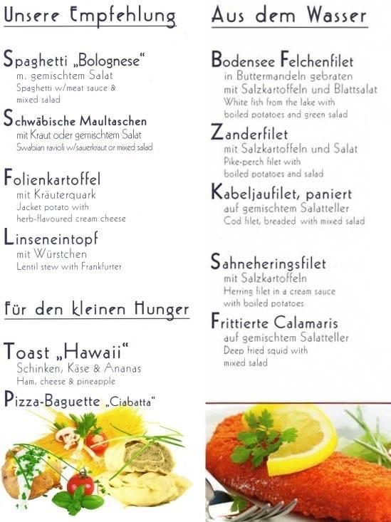 Menu at Seaport Cafe Graf, Lindau