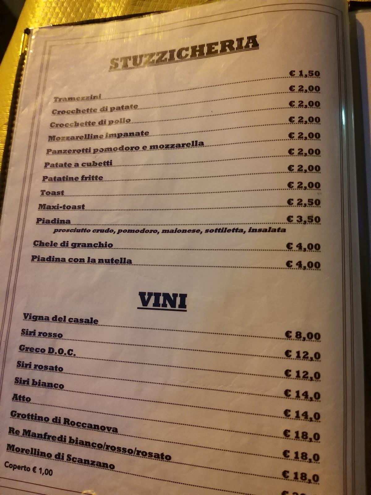 Menu da Taverna Della Torre Normanna ristorante, Tricarico
