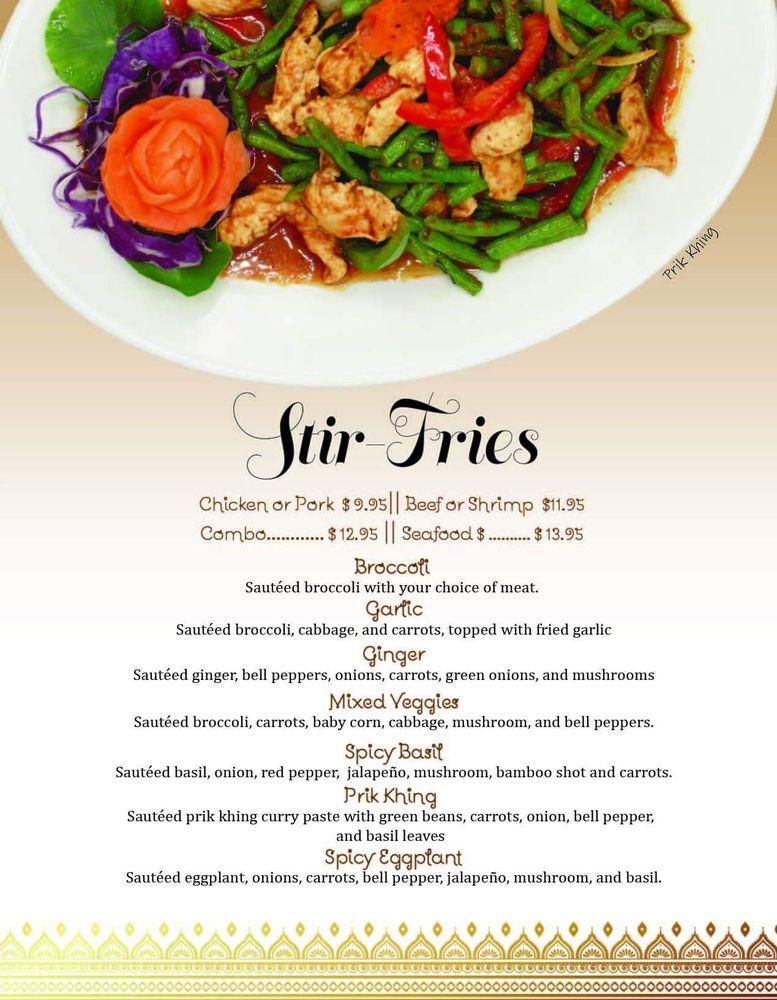 Menu at Sabai Thai Cuisine restaurant, Semmes