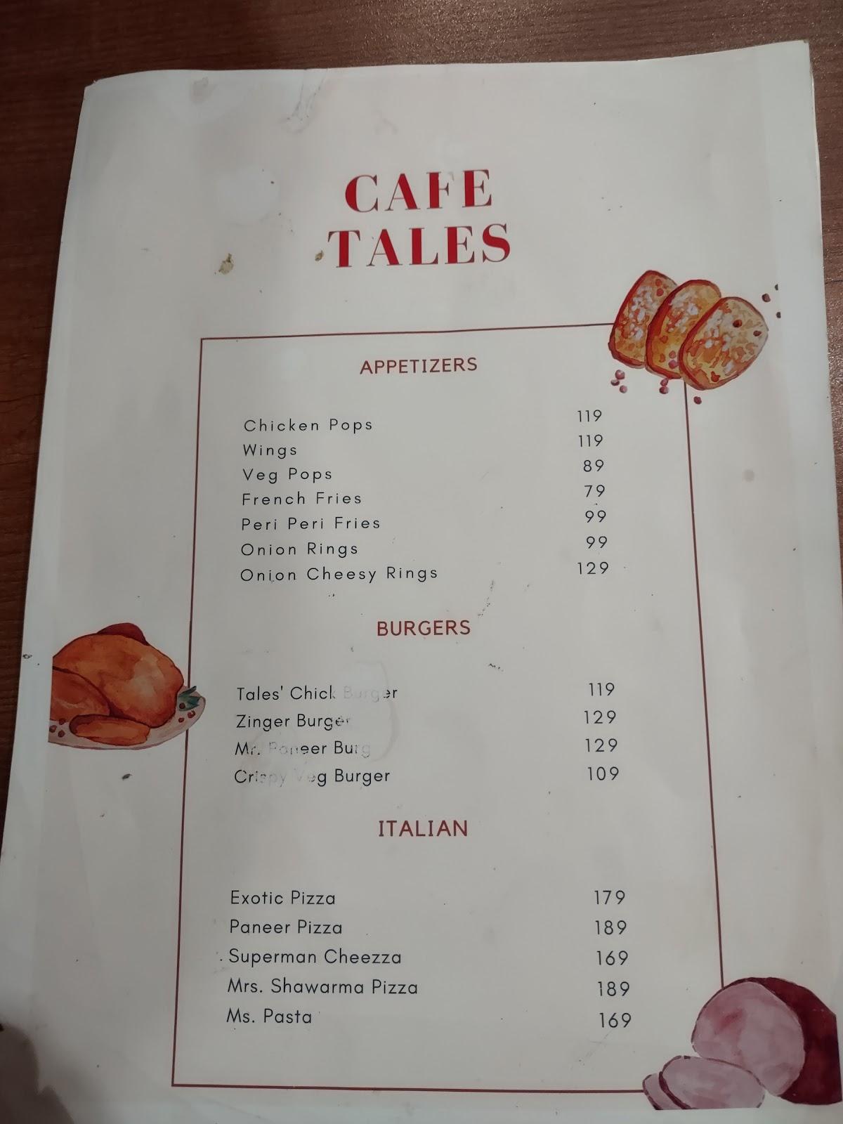 Menu at Cafe Tales, Solapur