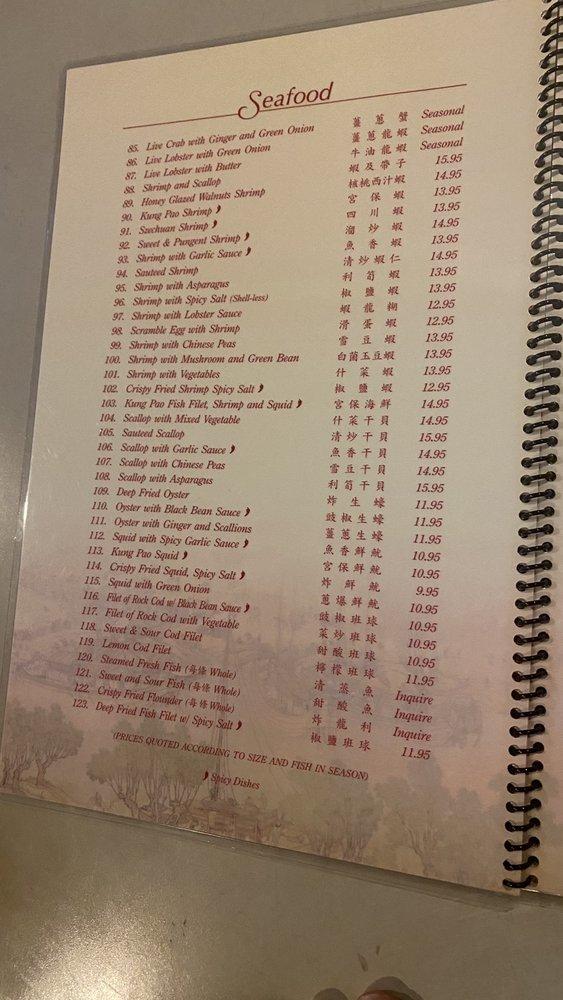 Menu at Coral Reef Chinese Restaurant, Los Angeles, Glendale Blvd
