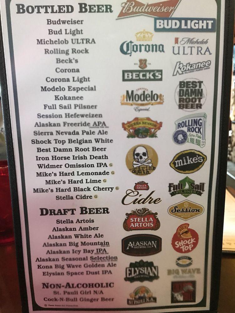 Menu at Pike's Landing pub & bar, Fairbanks