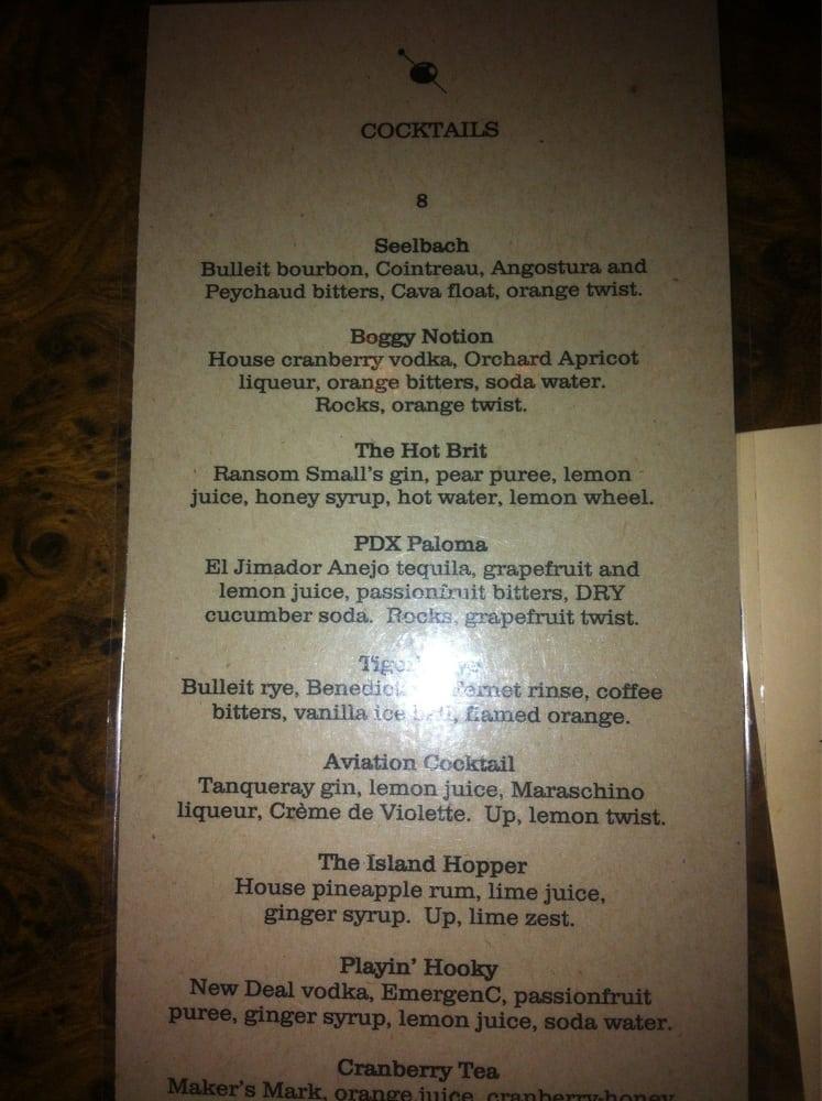 Menu at Tabor Tavern pub & bar, Portland, E Burnside St