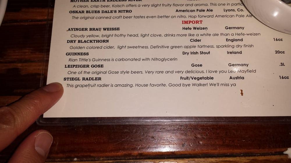 Menu at Brick Store Pub, Decatur