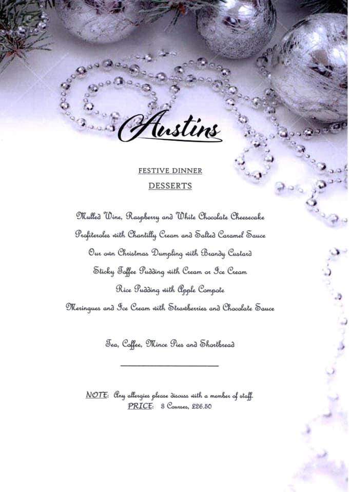 Menu at AUSTINS RESTAURANTS LTD, Girvan