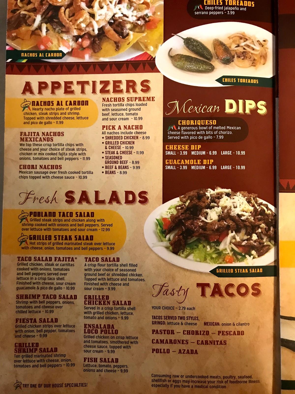 Menu at El Chile Poblano Restaurant, Elwood, IN-37