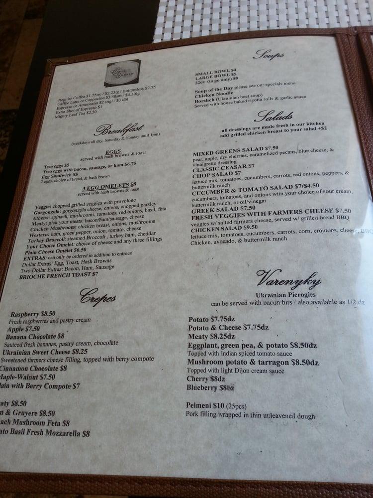 Menu at Shokolad Pastry & Cafe, Chicago