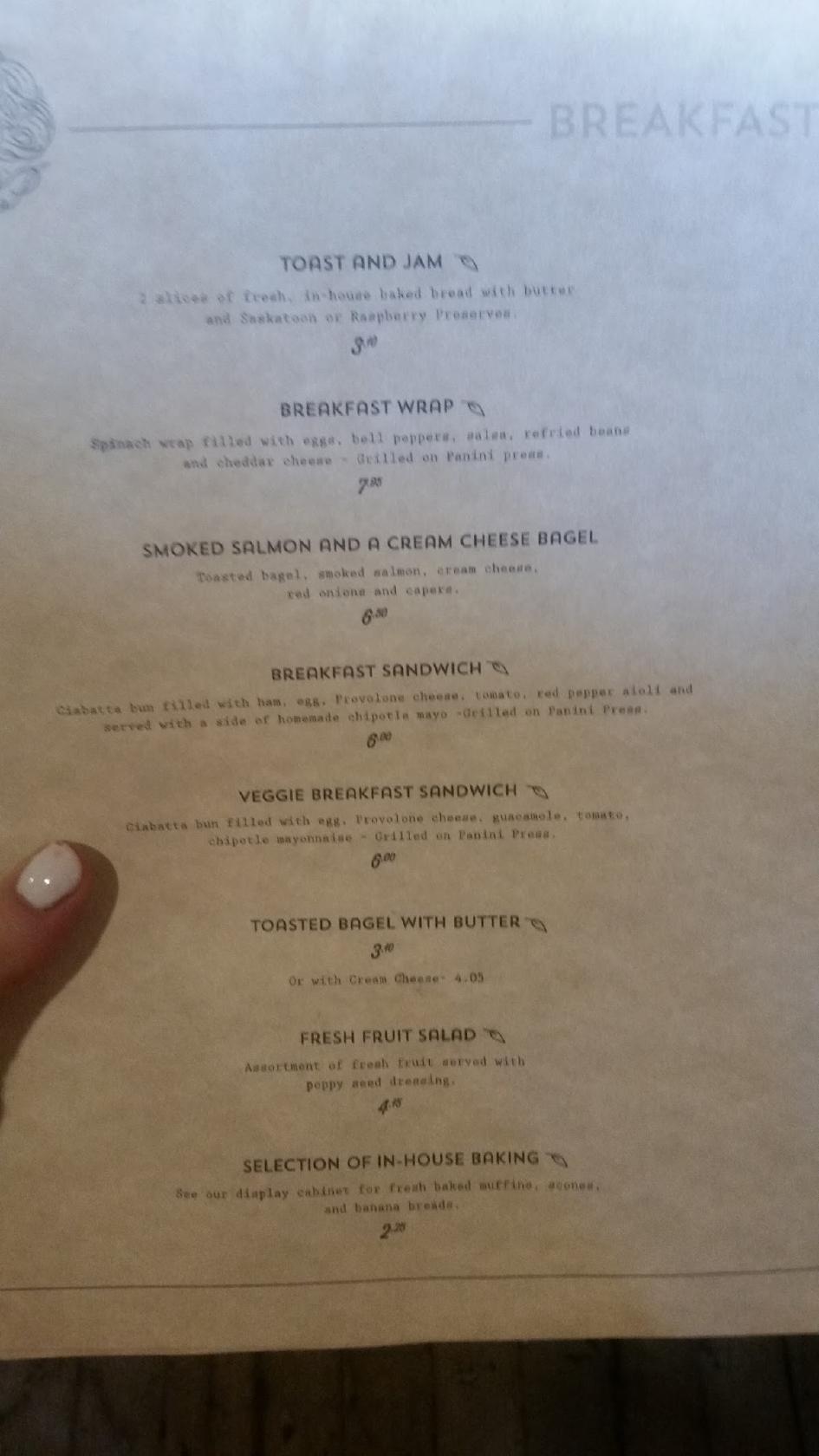 Menu at Bean Tree Cafe, Kimberley