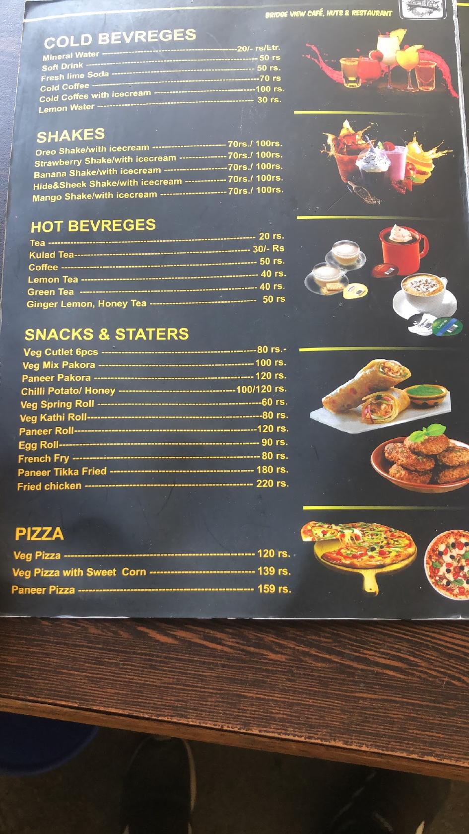 Menu at Bridge View Cafe Huts & Restaurent, Dehradun