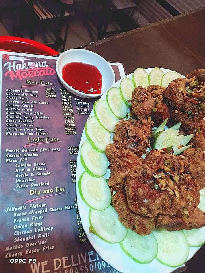 Menu at Hakuna Moscato by J.CA pub & bar, Legazpi City